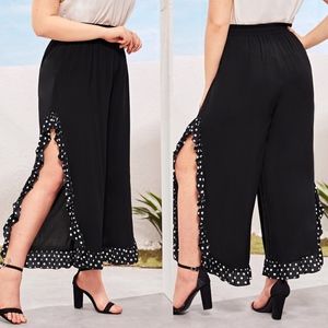 Pants & Jumpsuits | Plus Size Flutter Side Slit Pants Black | Poshmark